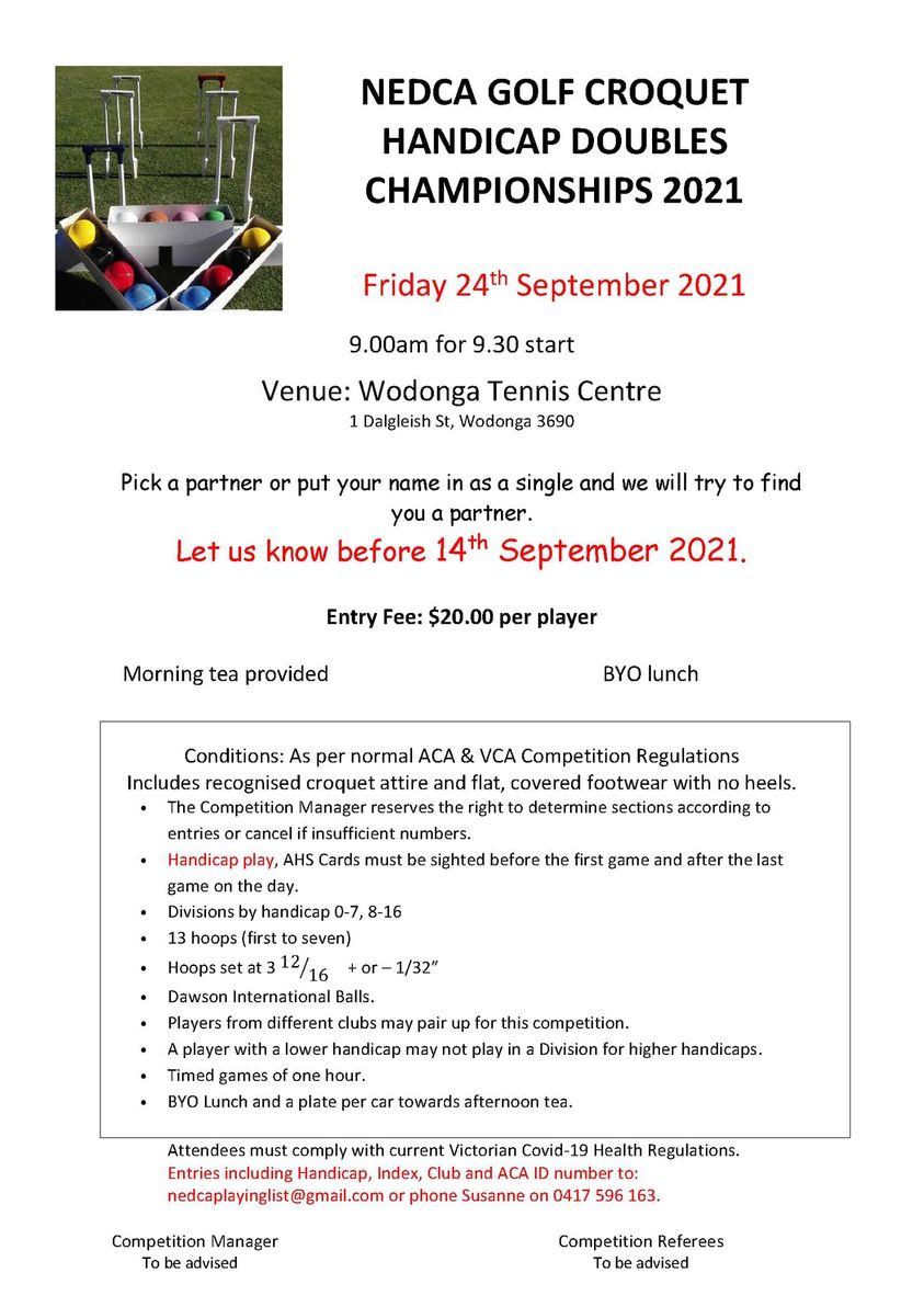 NEDCA-flyer – Wodonga Croquet Club