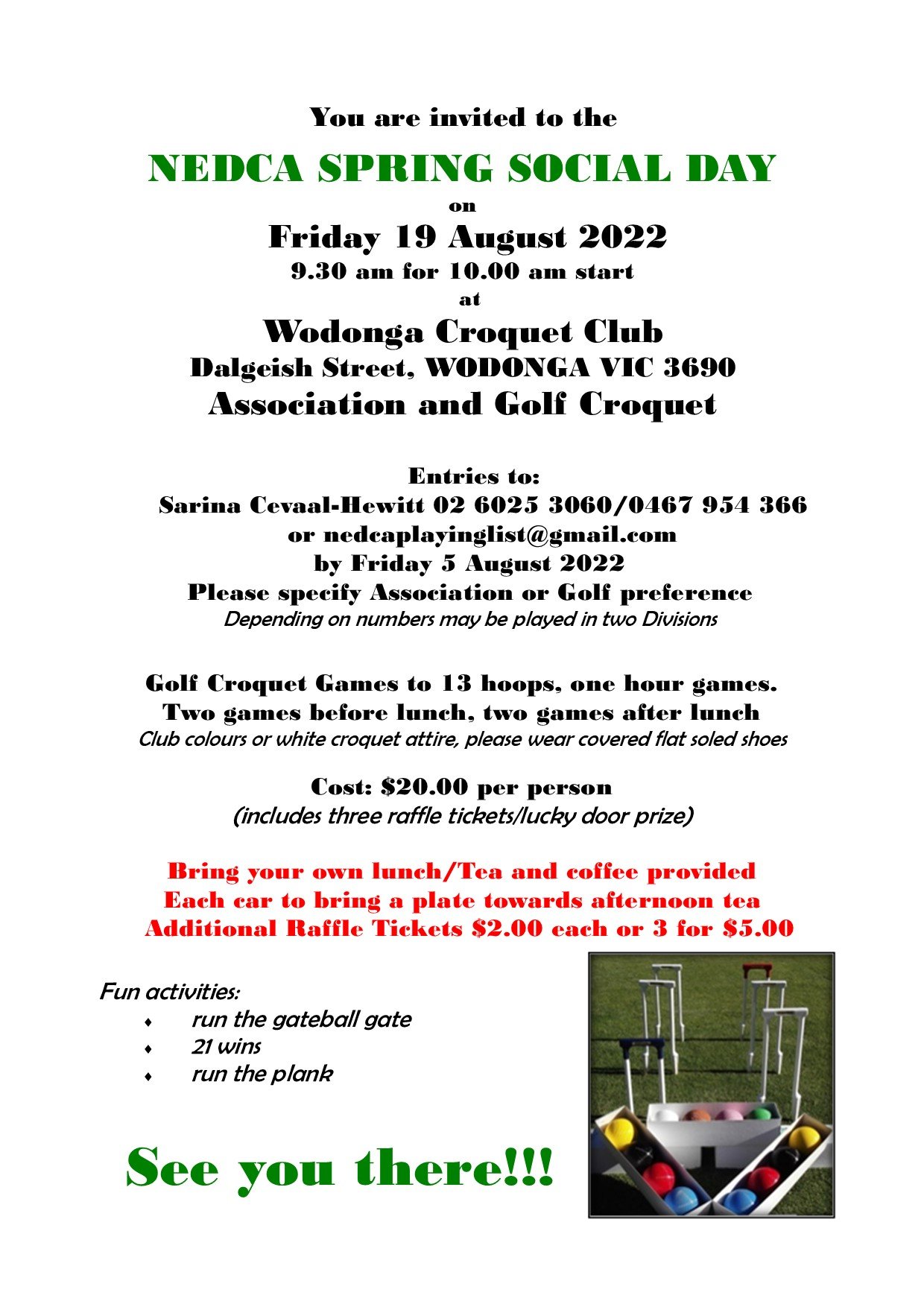 Wodonga Croquet Club – Wodonga Croquet Club Organisation – Croquet ...